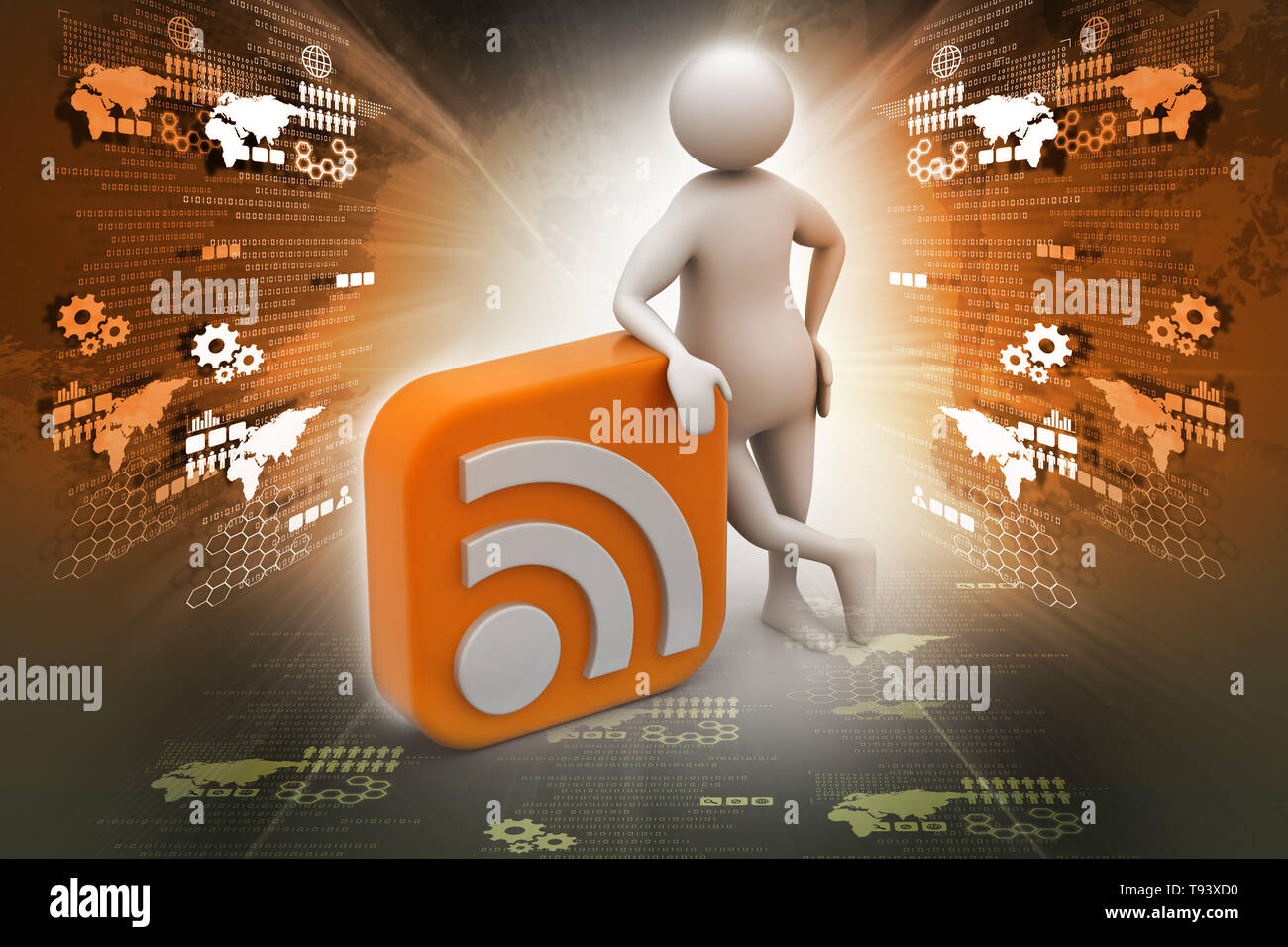 3d man rss sign hi-res stock photography and images - Alamy