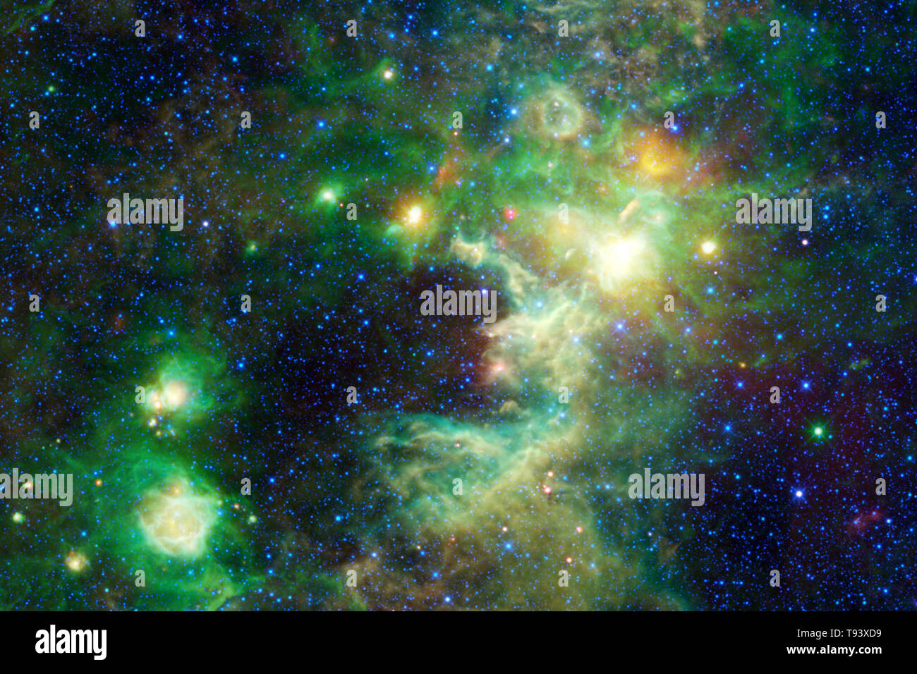 Nebulas, galaxies and stars in beautiful composition. Deep space art ...