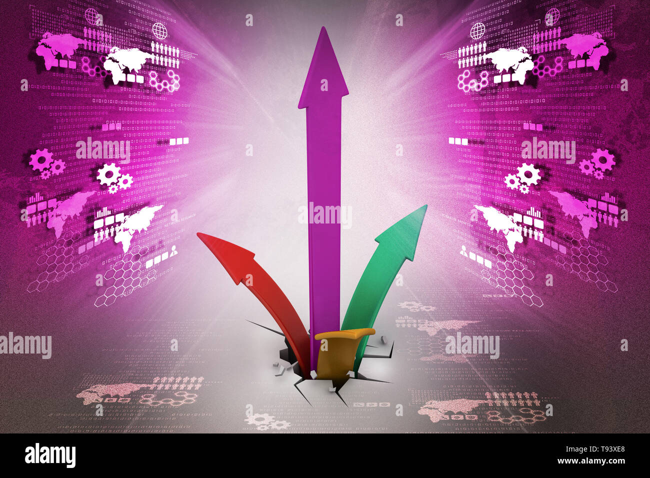 Breaking through to success as a financial graph Stock Photo - Alamy