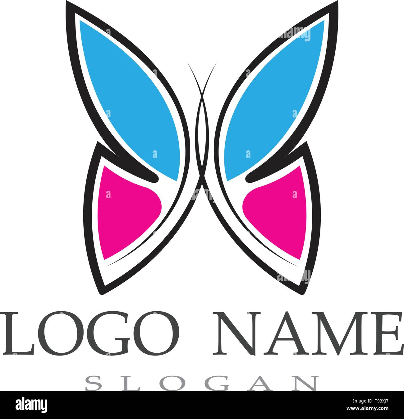Butterfly logo and symbol Vector design Stock Vector Image & Art - Alamy