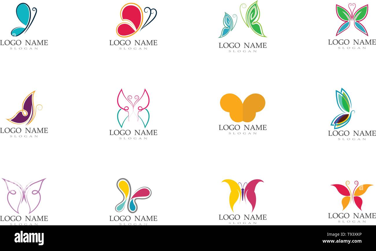 Butterfly logo and symbol Vector design Stock Vector Image & Art - Alamy