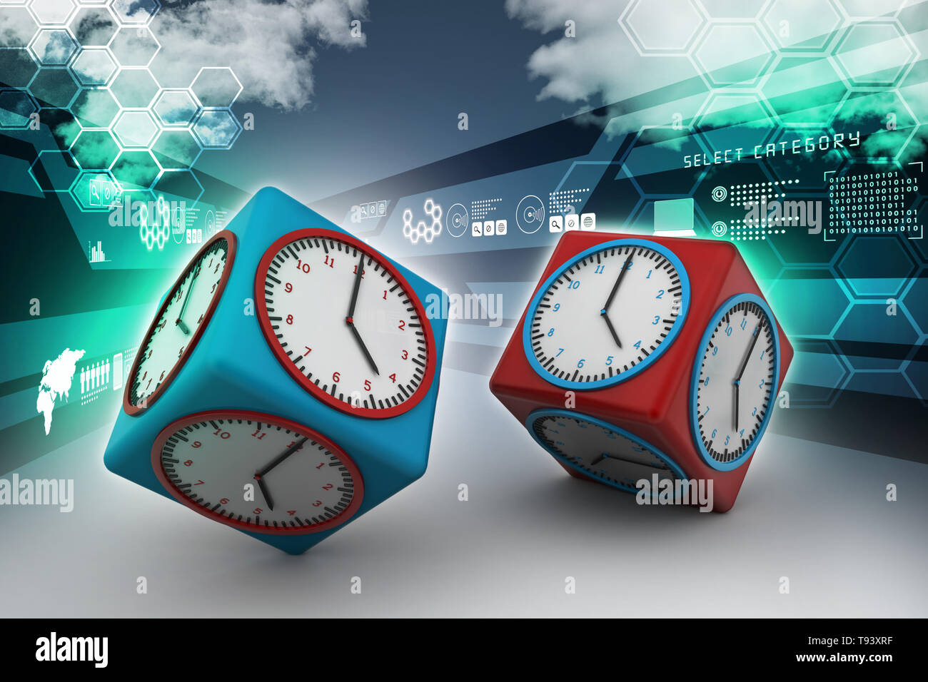 3d watch in cube Stock Photo - Alamy