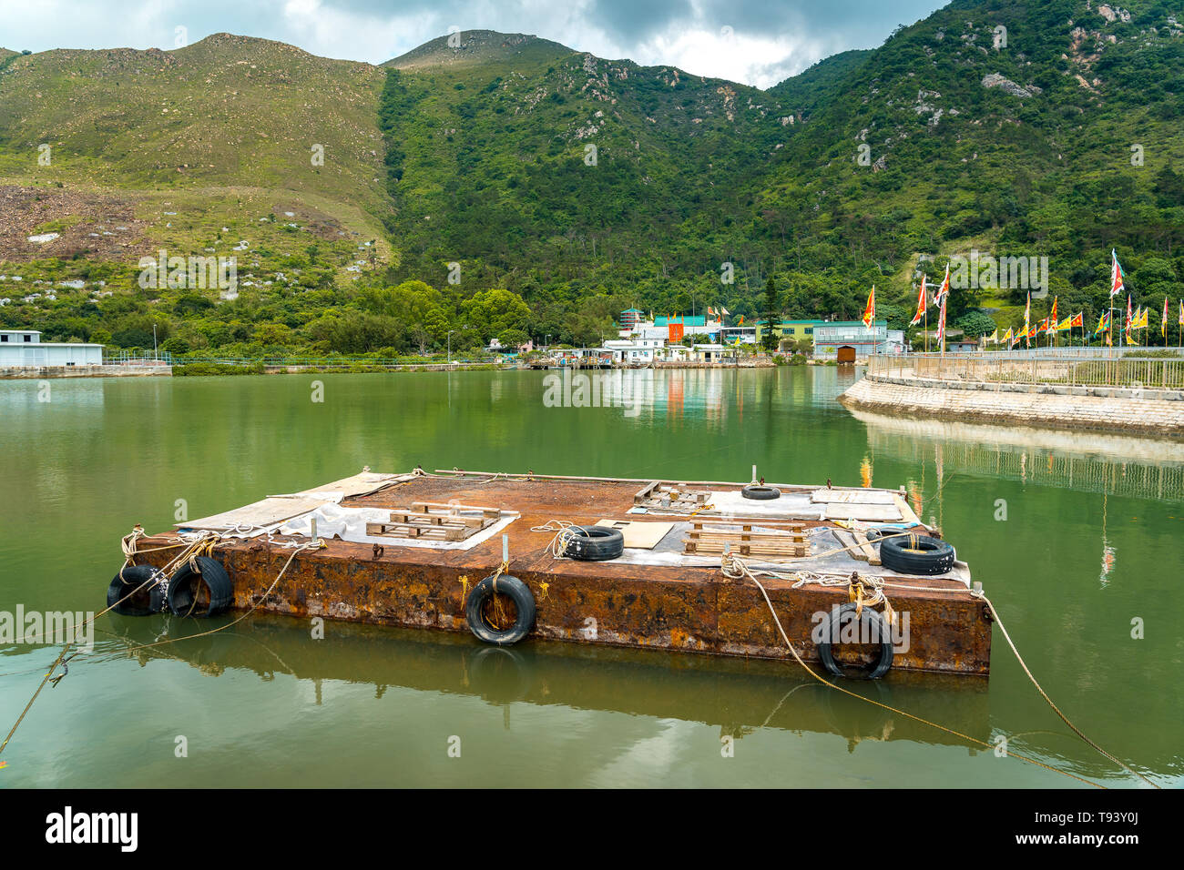 Old rusted water pontoon on the river Stock Photo - Alamy