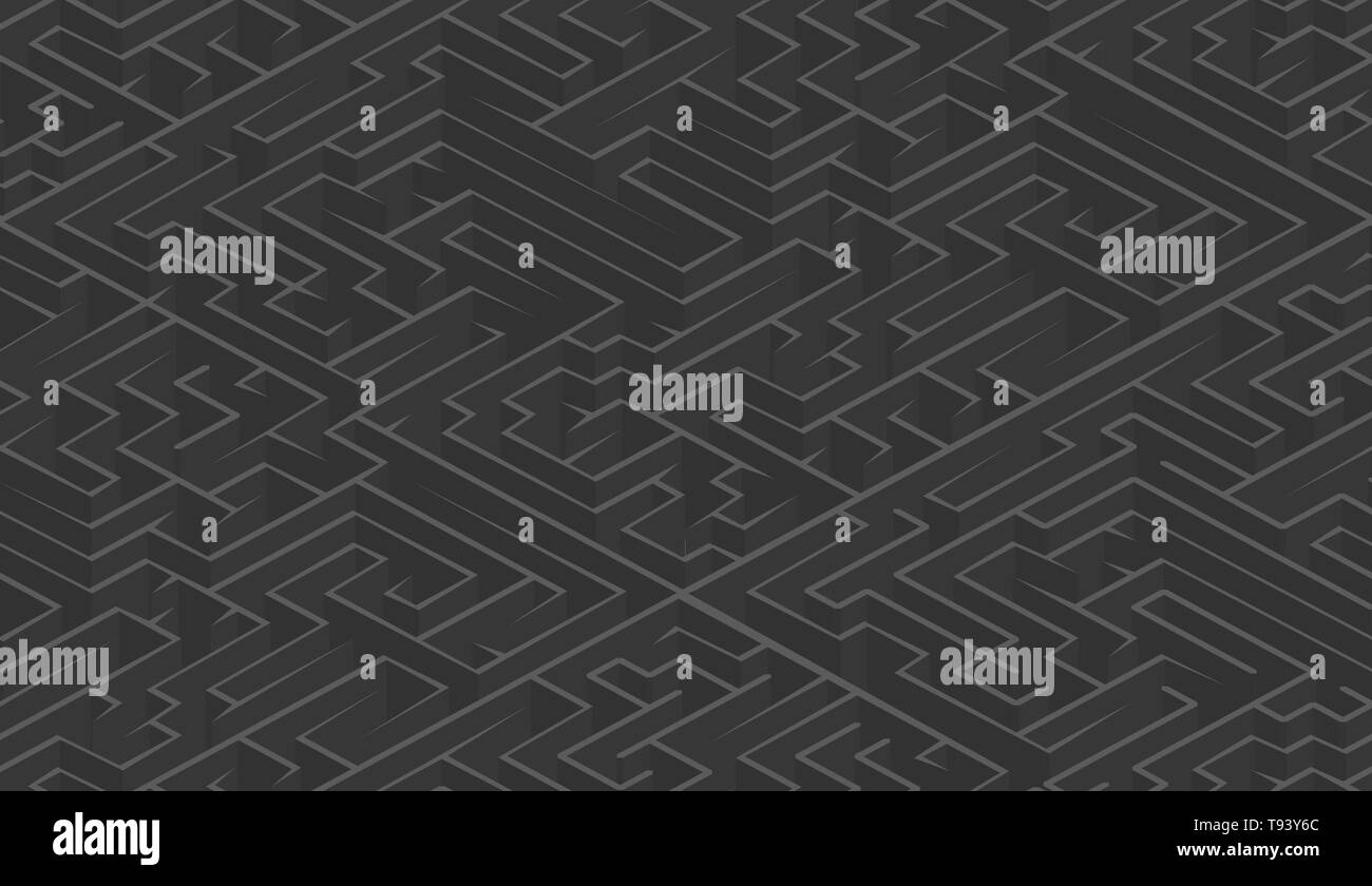 Dark gray complicated maze in isometric view Stock Vector Image & Art ...