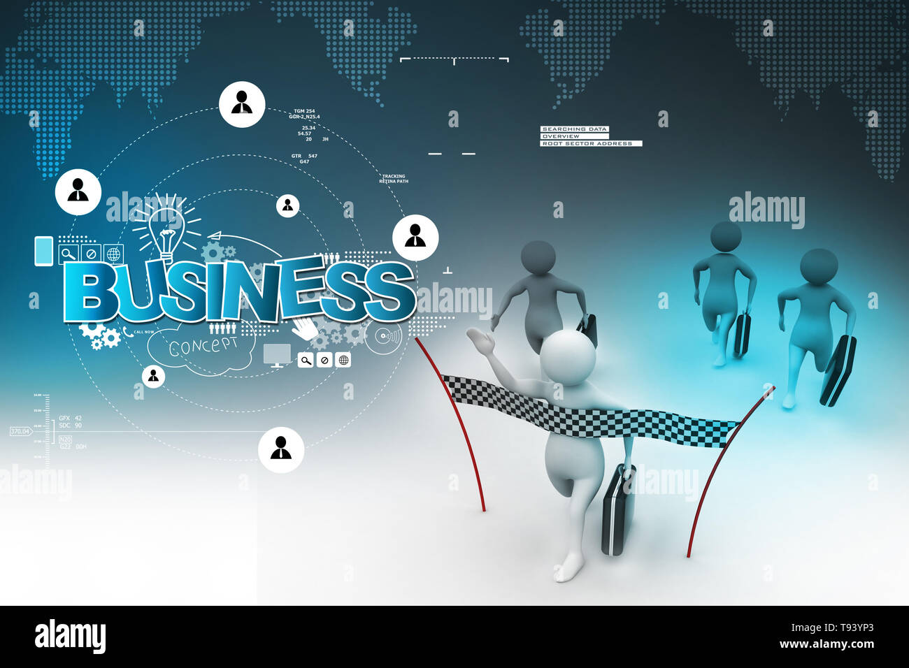 Business man reaching the finishing line Stock Photo - Alamy