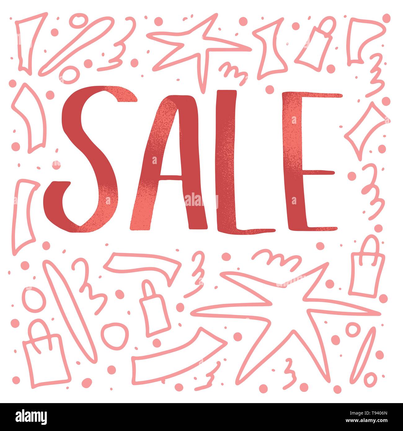 Sale banner template. Poster with text and promotion symbols. Vector ...