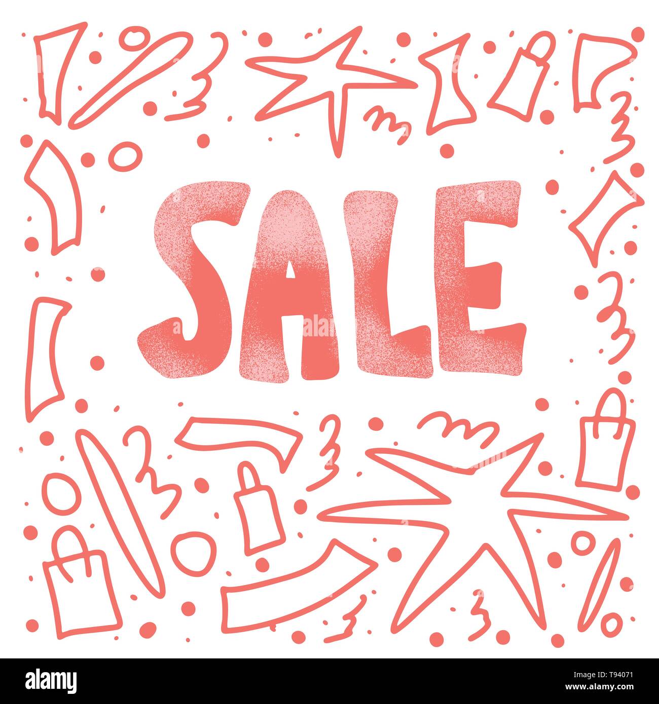 Sale banner template. Poster with text and promotion symbols. Vector ...