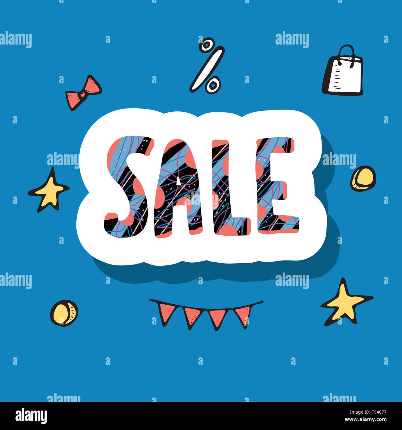 Sale banner template. Vector handwritten lettering with promotion ...