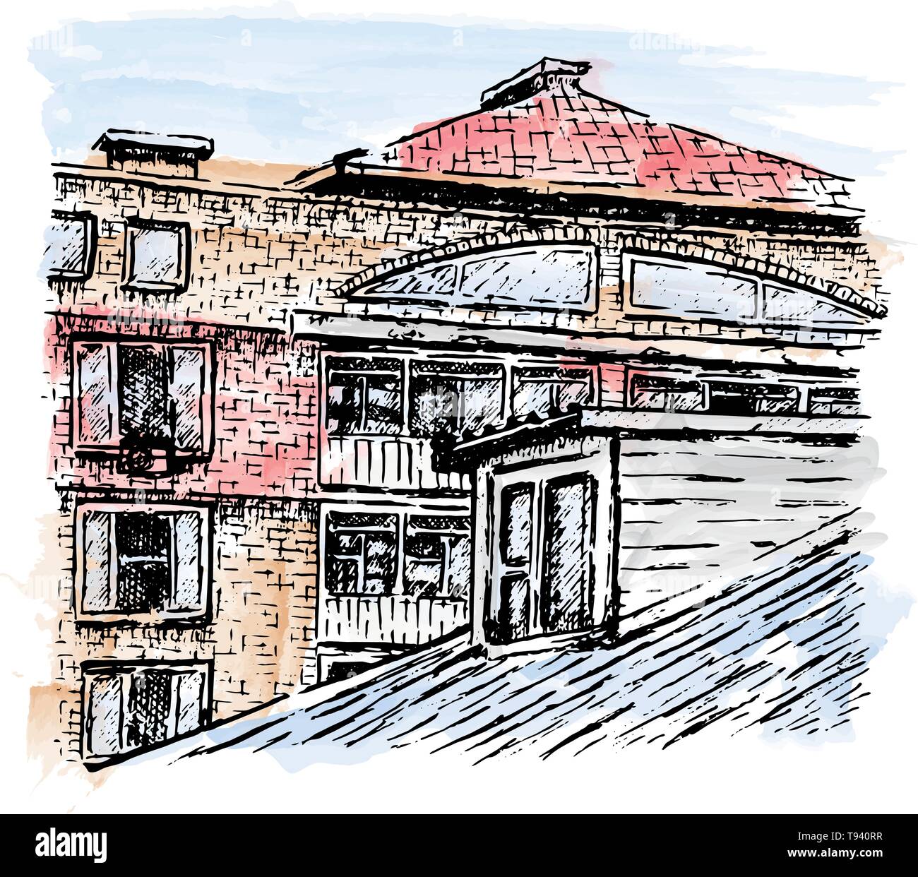 Dormer window. Sketch Stock Vector Image & Art - Alamy