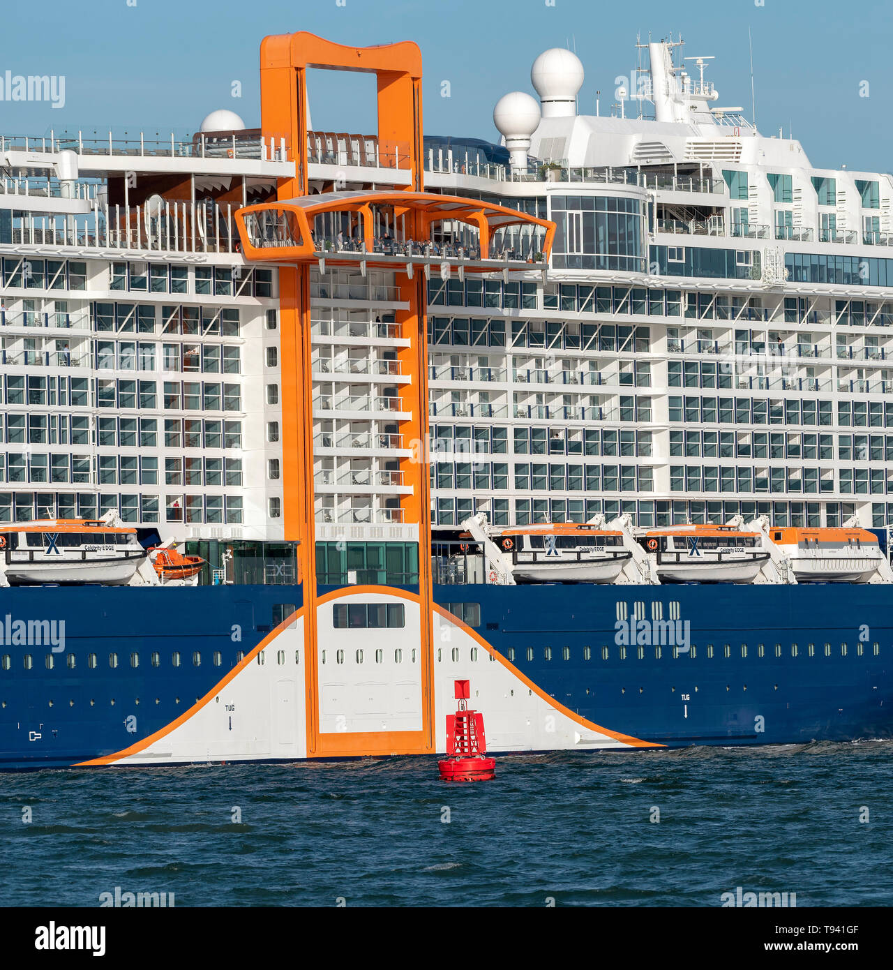 Southampton, England, UK. May 2019. The orange coloured Magic Carpet ...