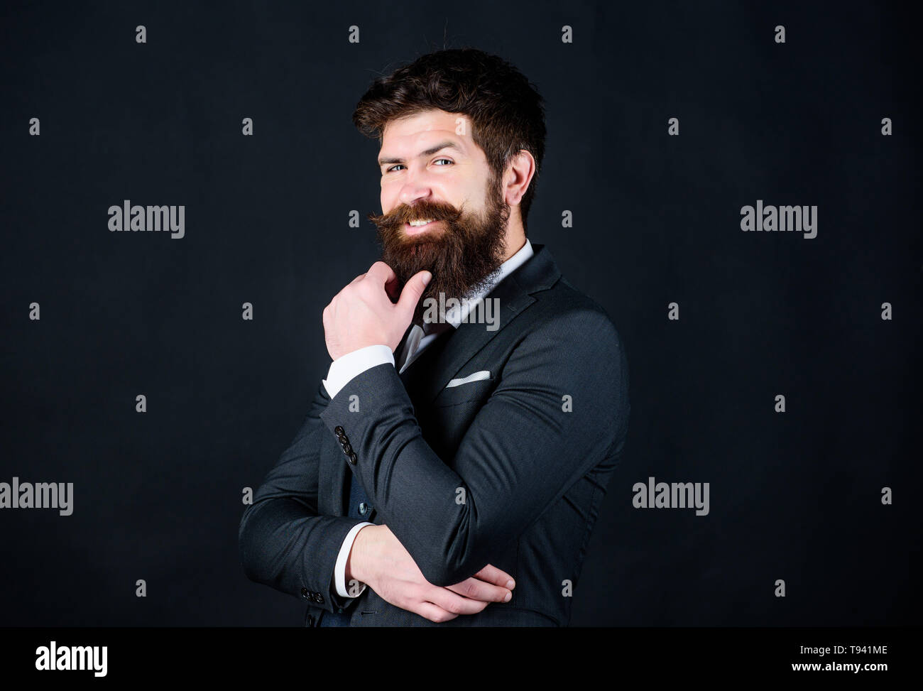 Fashion concept. Guy wear formal outfit. Businessman fashionable outfit ...