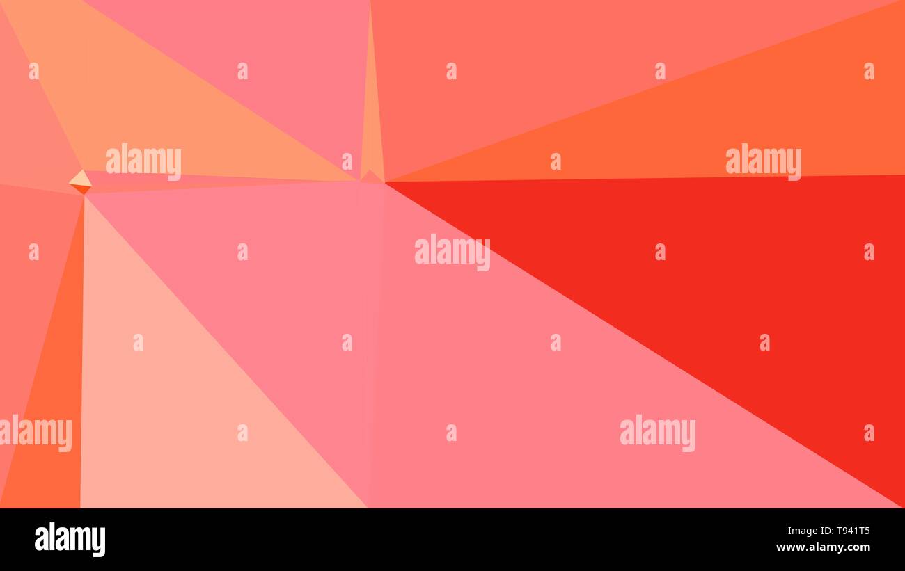 geometric triangle abstract background with light coral, orange red and ...