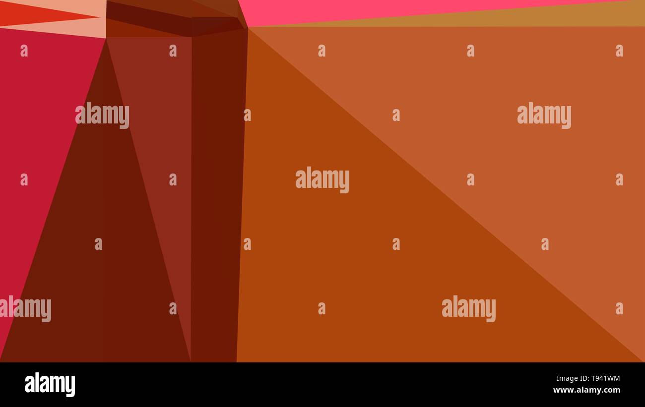 Abstract color triangles geometric background with sienna, saddle brown ...