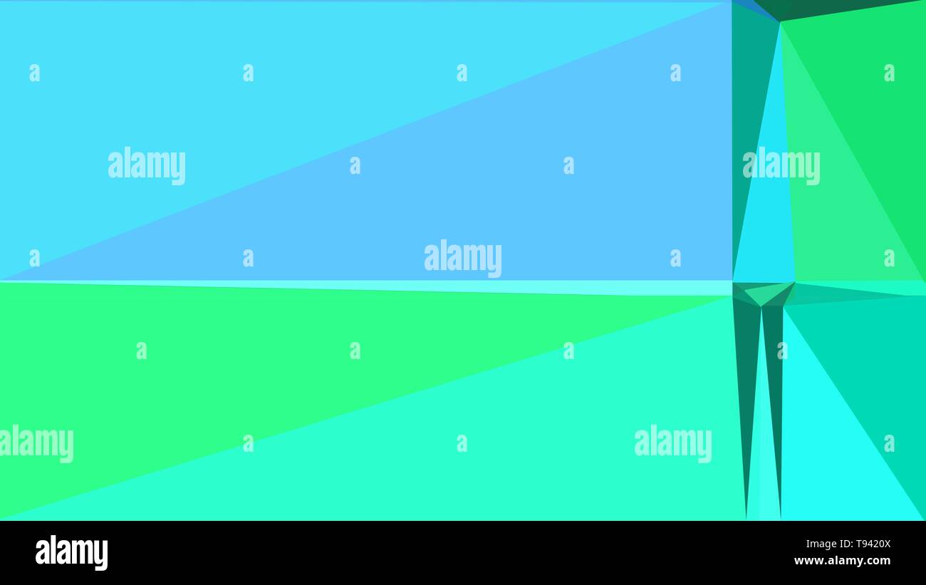 Abstract color triangles geometric background with turquoise, medium ...