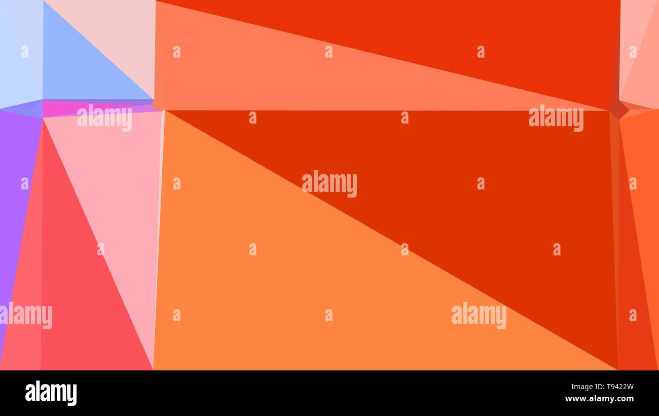 Abstract color triangles geometric background with tomato, orange red ...