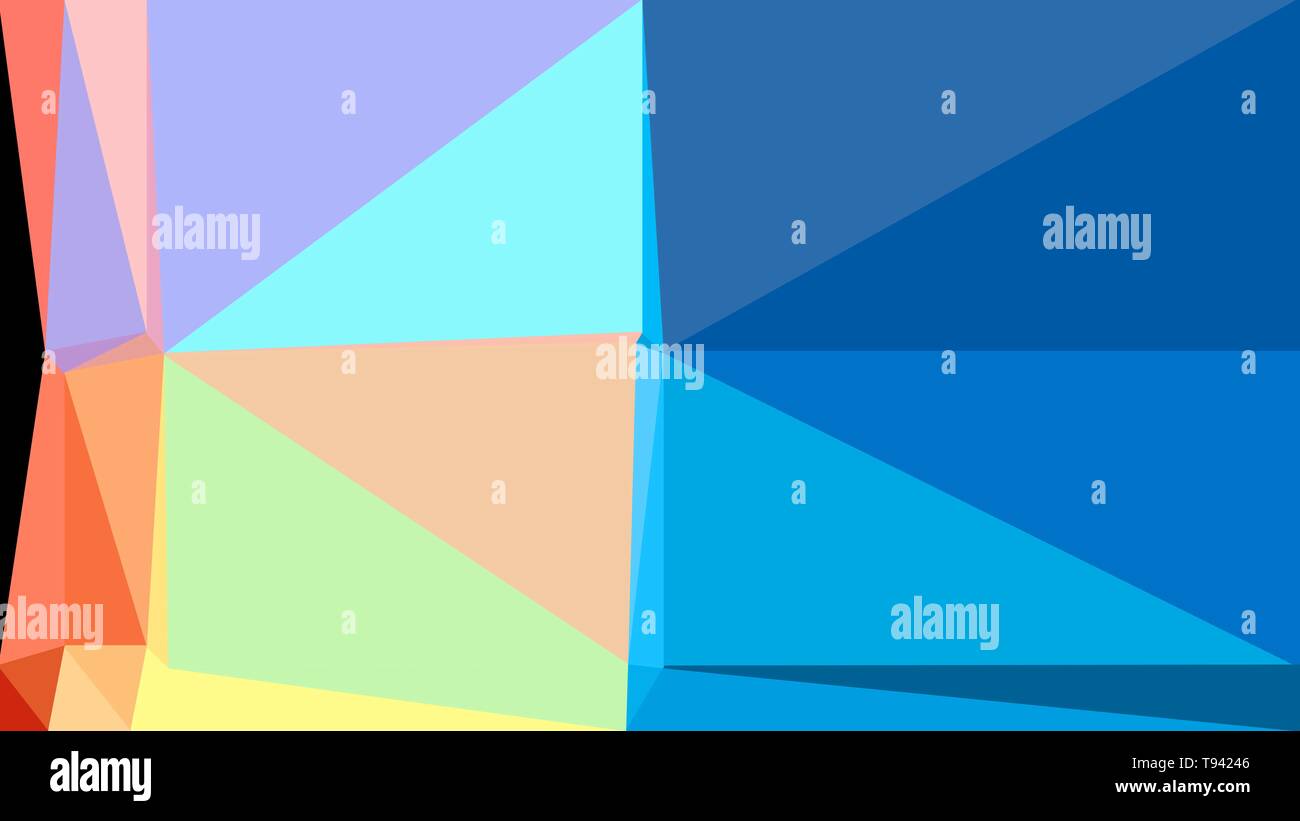 minimalistic triangle geometric background with strong blue, pastel ...