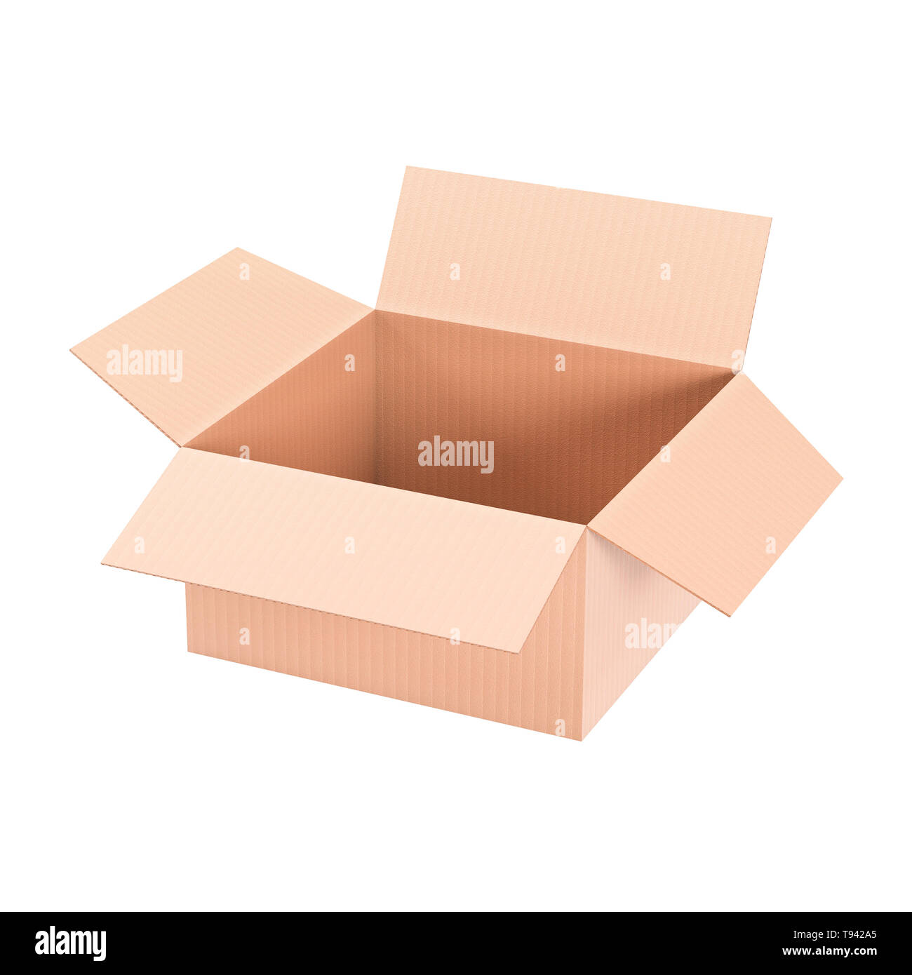 Open paper box. 3d rendering illustration isolated on white background ...