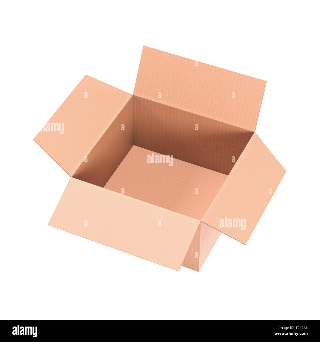 Open paper box. 3d rendering illustration isolated on white background ...