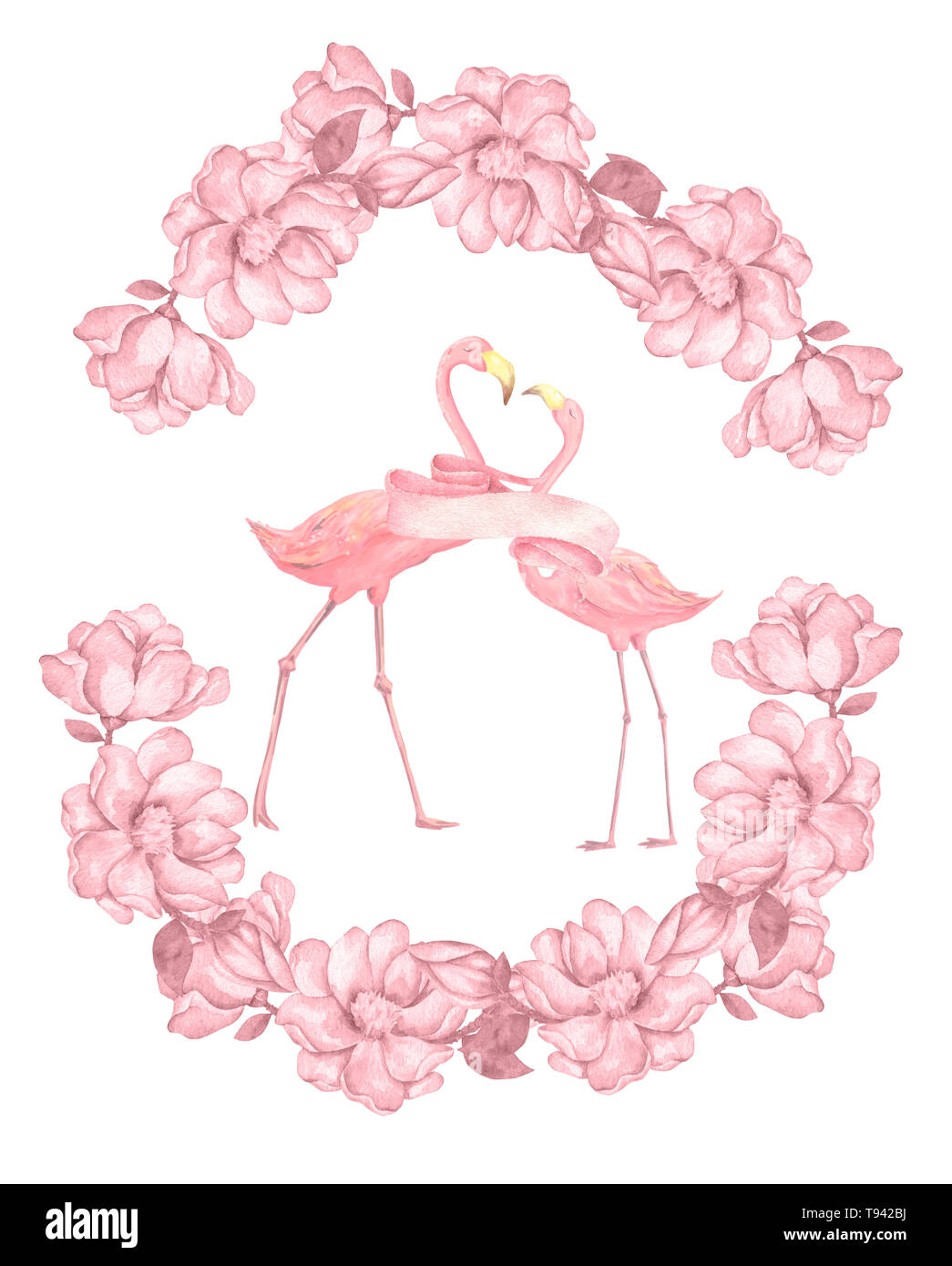 Flamingo Wedding Invitation Greeting Card With Pink Flamingos