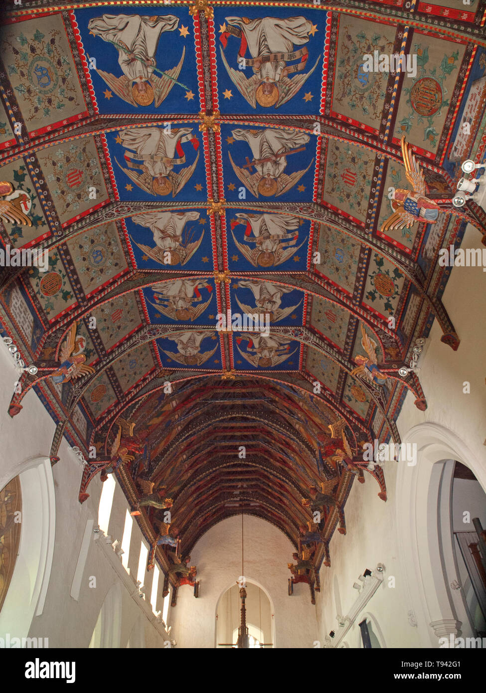The painted ceiling of St Mary's Church, Huntingfield Stock Photo - Alamy