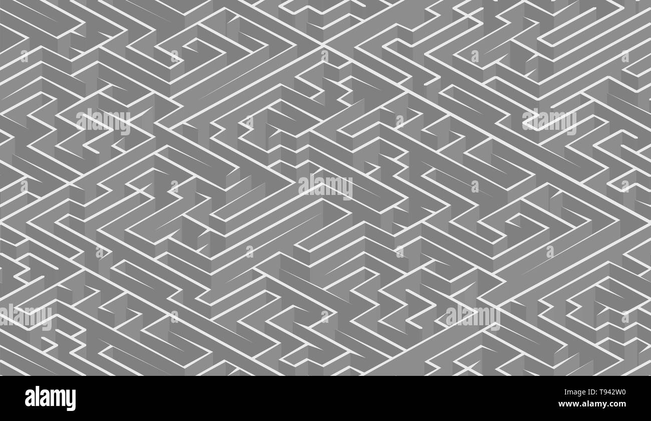 Gray complicated maze in isometric view Stock Vector Image & Art - Alamy