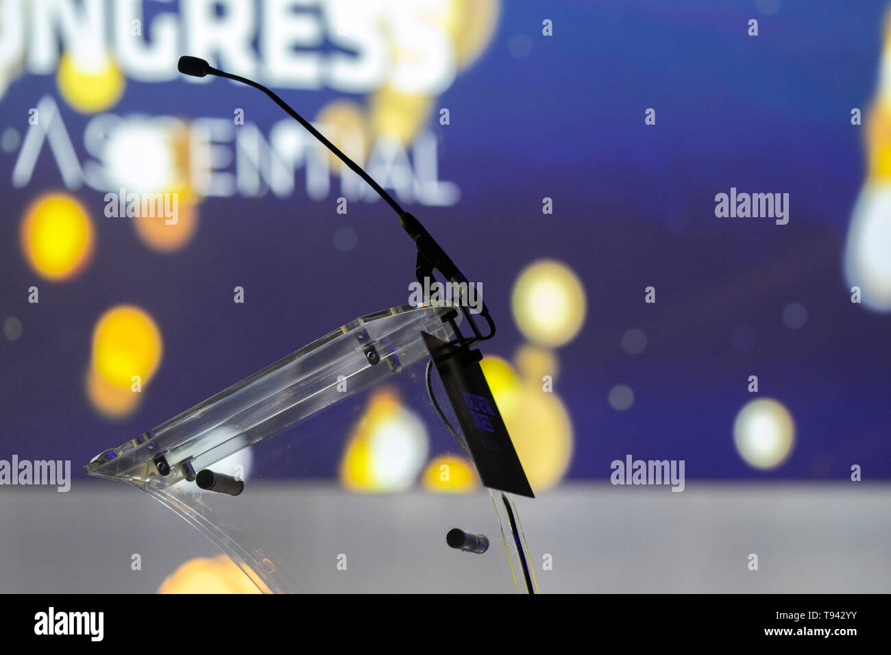 Microphone In The Conference Room At The World Retail Congress At The ...