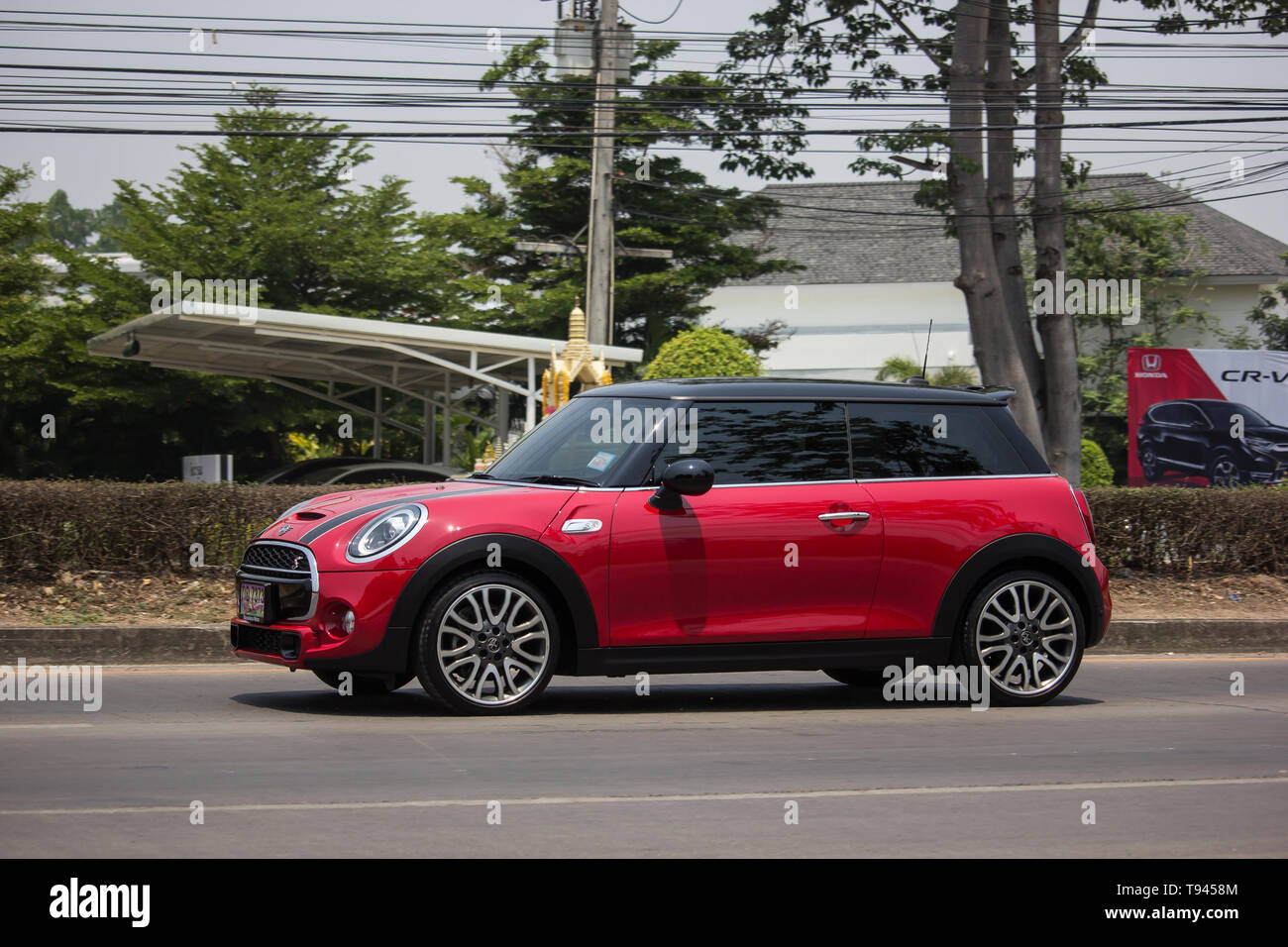 Chiangmai, Thailand - April 30 2019: Private car Mini cooper. On road ...