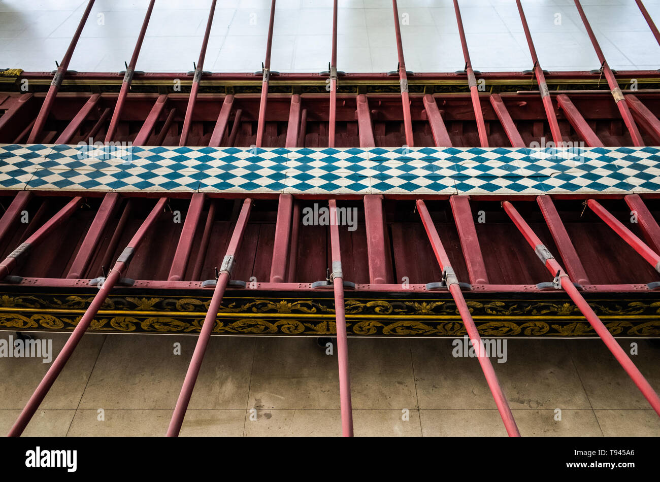 Close up view of a traditional long boat Stock Photo - Alamy