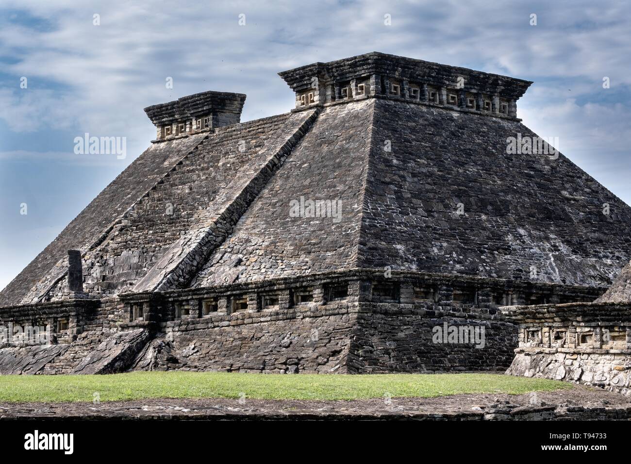 Mesoamerica Pyramid Building 5 at the pre-Columbian archeological ...