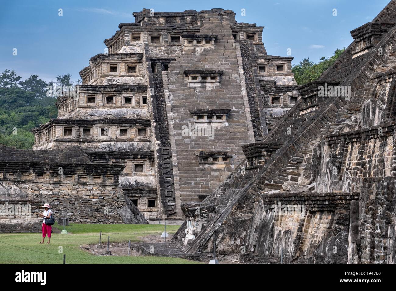 The Mesoamerica Pyramid Building 5 at the pre-Columbian archeological ...
