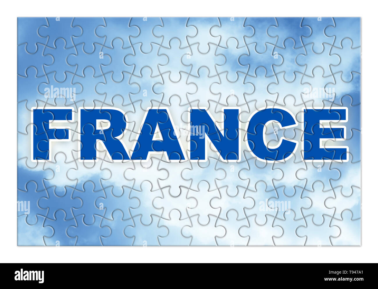 Construction and reconstruction of France - concept image in jigsaw ...