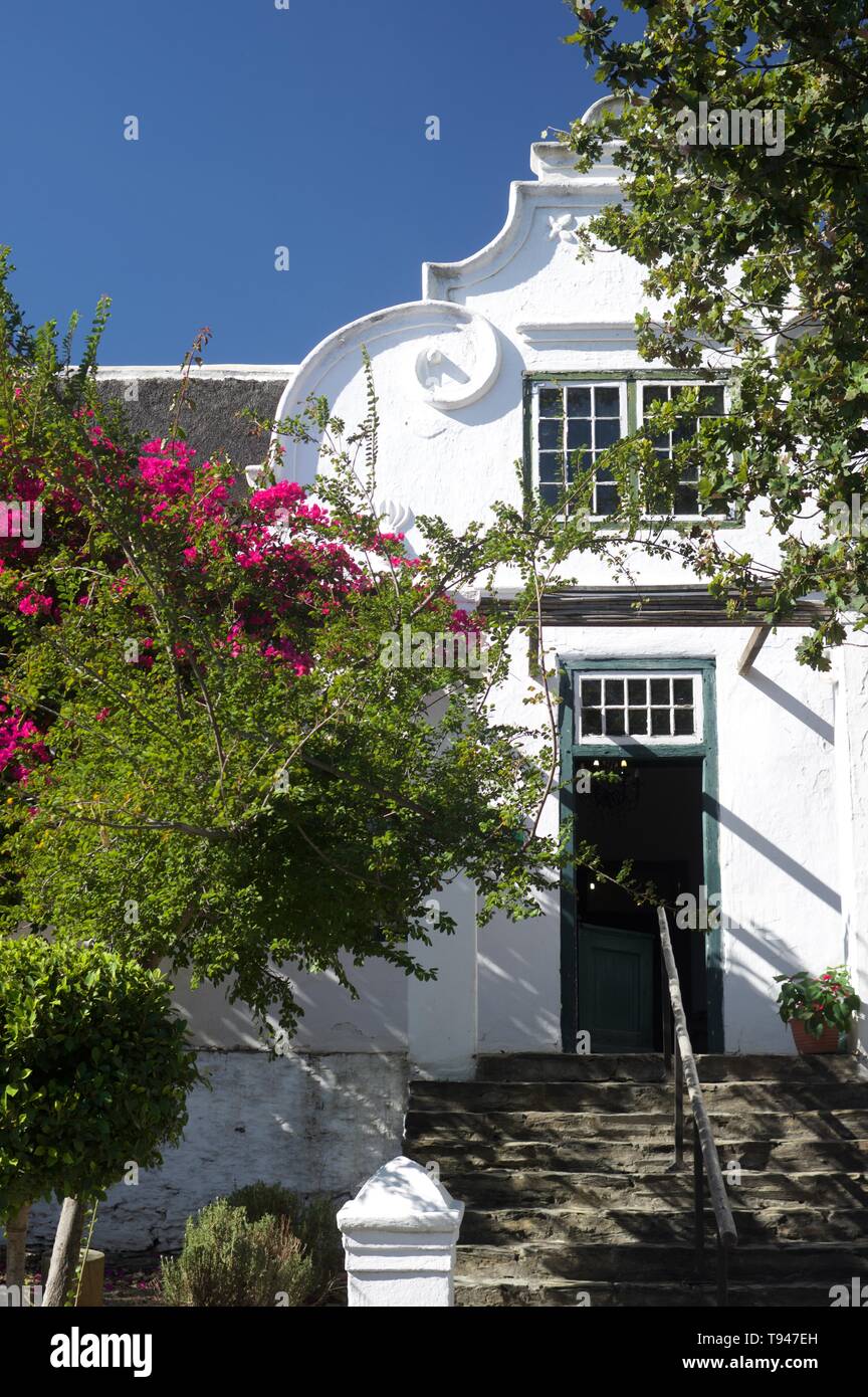 Gable on Cape Dutch house, Tulbagh, South Africa Stock Photo - Alamy