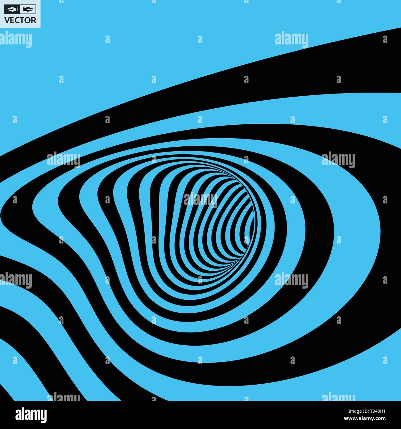 Tunnel. Abstract striped background. Optical art. 3D vector ...