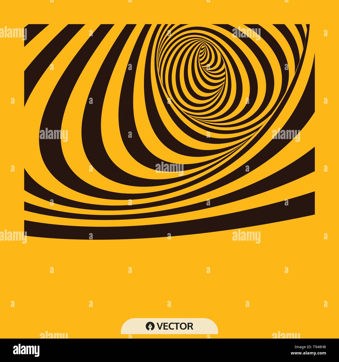 Tunnel. Optical illusion. Abstract striped background. 3D vector ...