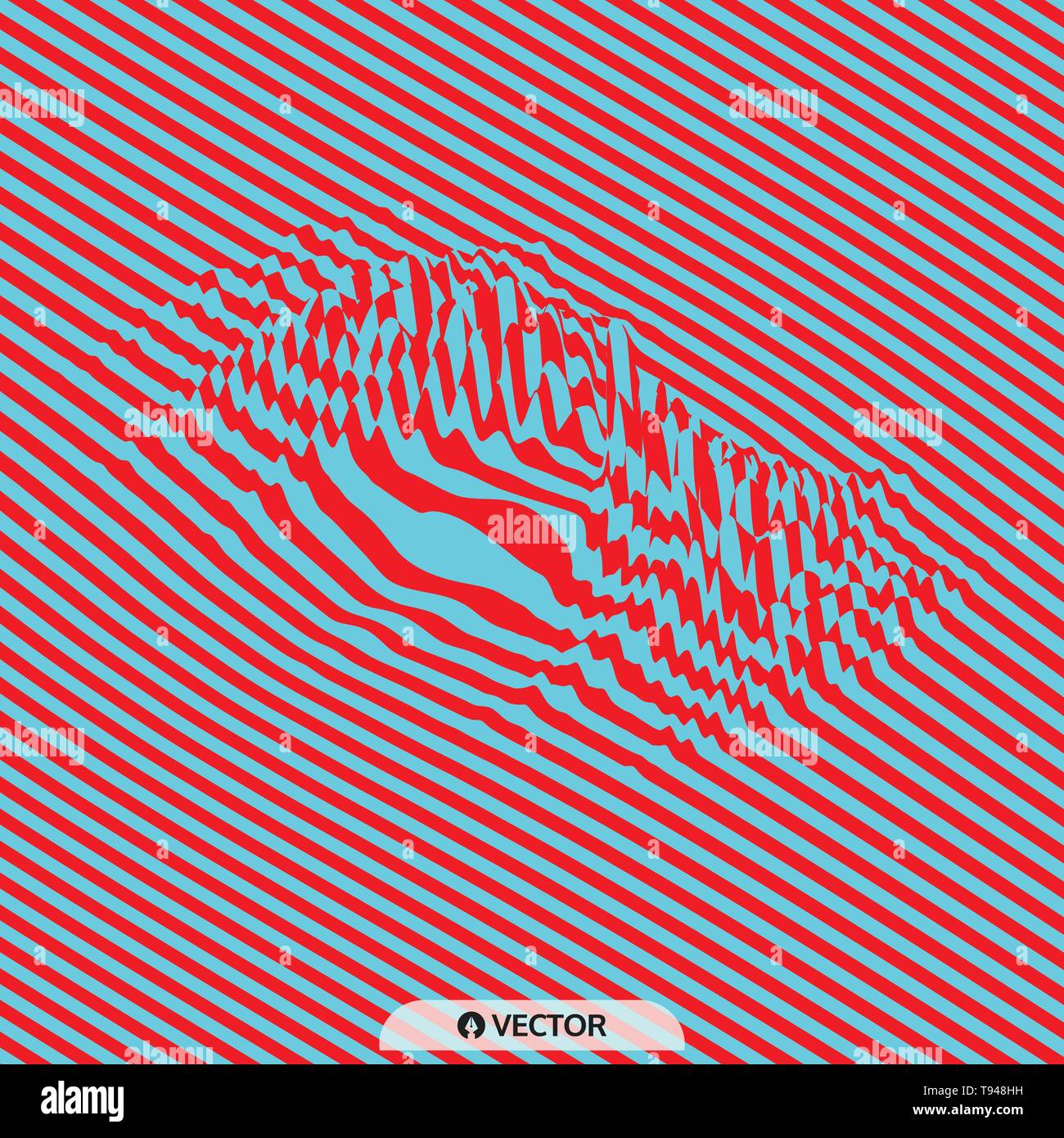 Glitch abstract background. Distortion effect, bug and error. Optical art. 3D Vector ...