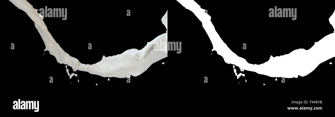 3D illustration of a milk flow Stock Photo - Alamy