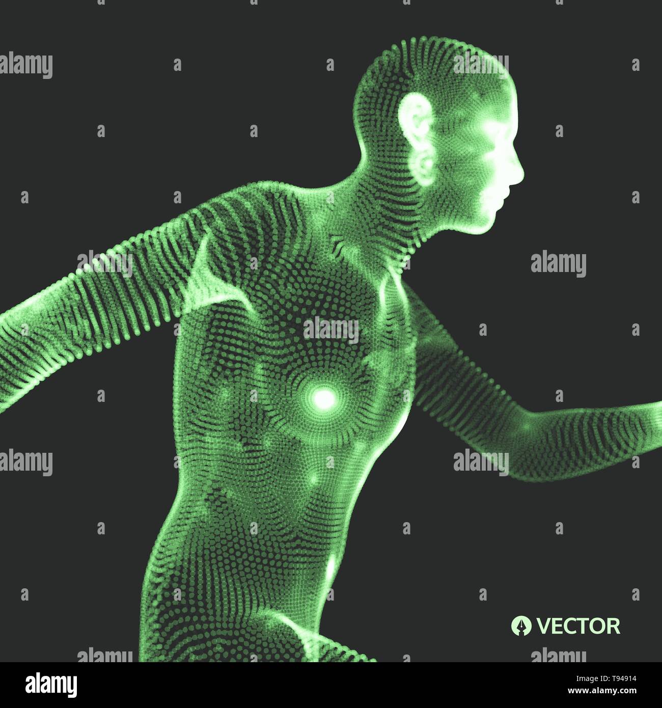 3d model of man. Human body. Design element. Vector illustration Stock ...