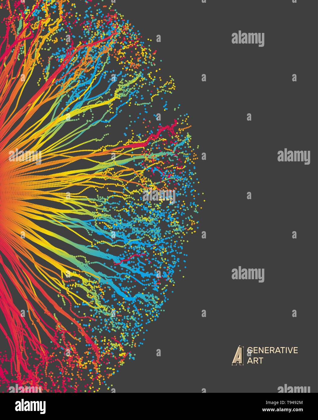 Point Explode Array With Dynamic Emitted Particles 3d Technology
