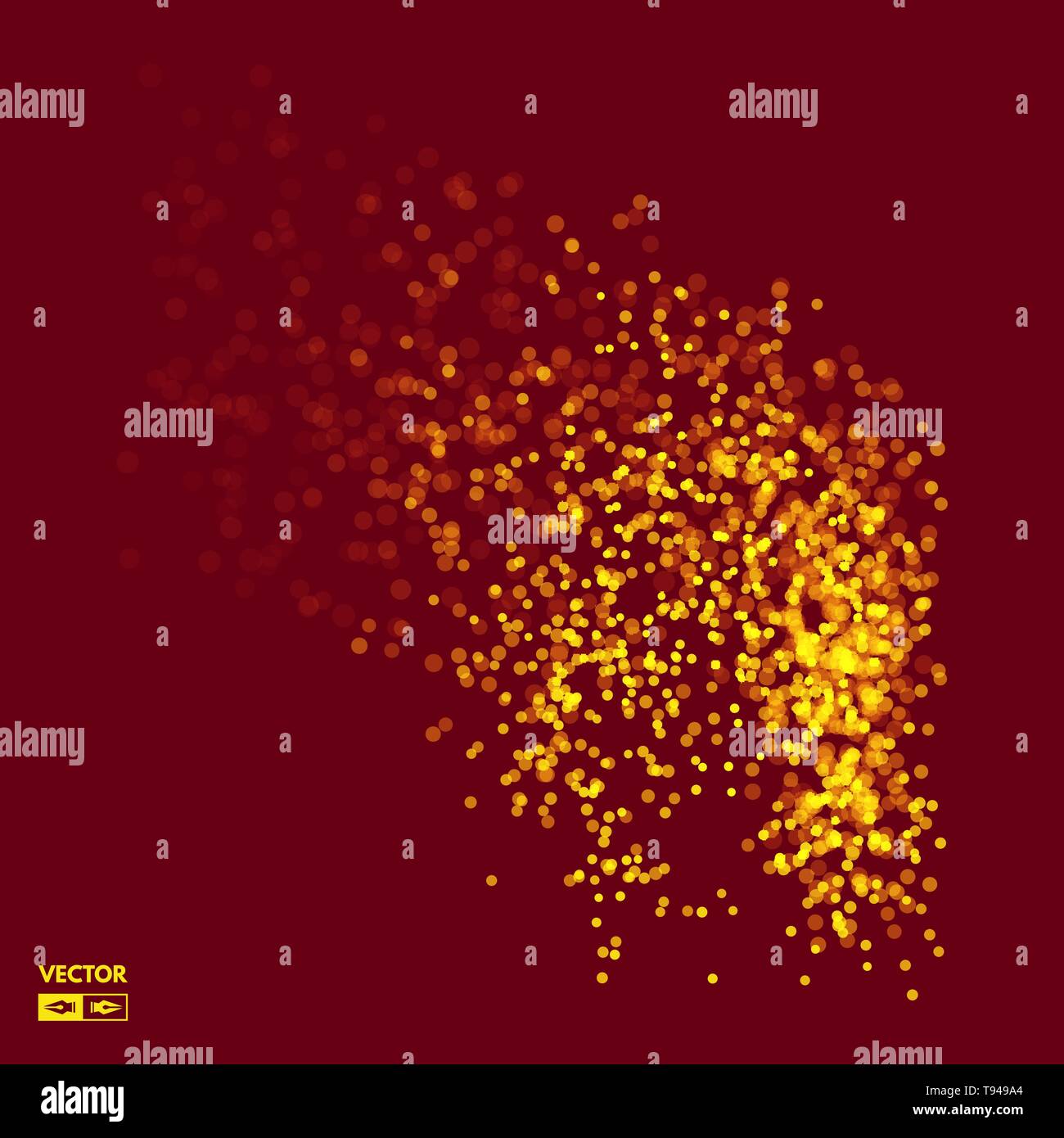 Chaotic particles in empty space. Dynamic background. Vector illustartion Stock Vector Image ...