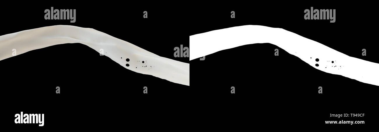 3D illustration of a milk flow Stock Photo - Alamy