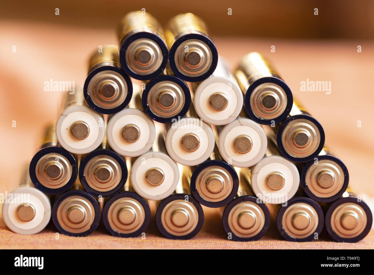 stack of batteries sorted one above the other Stock Photo - Alamy