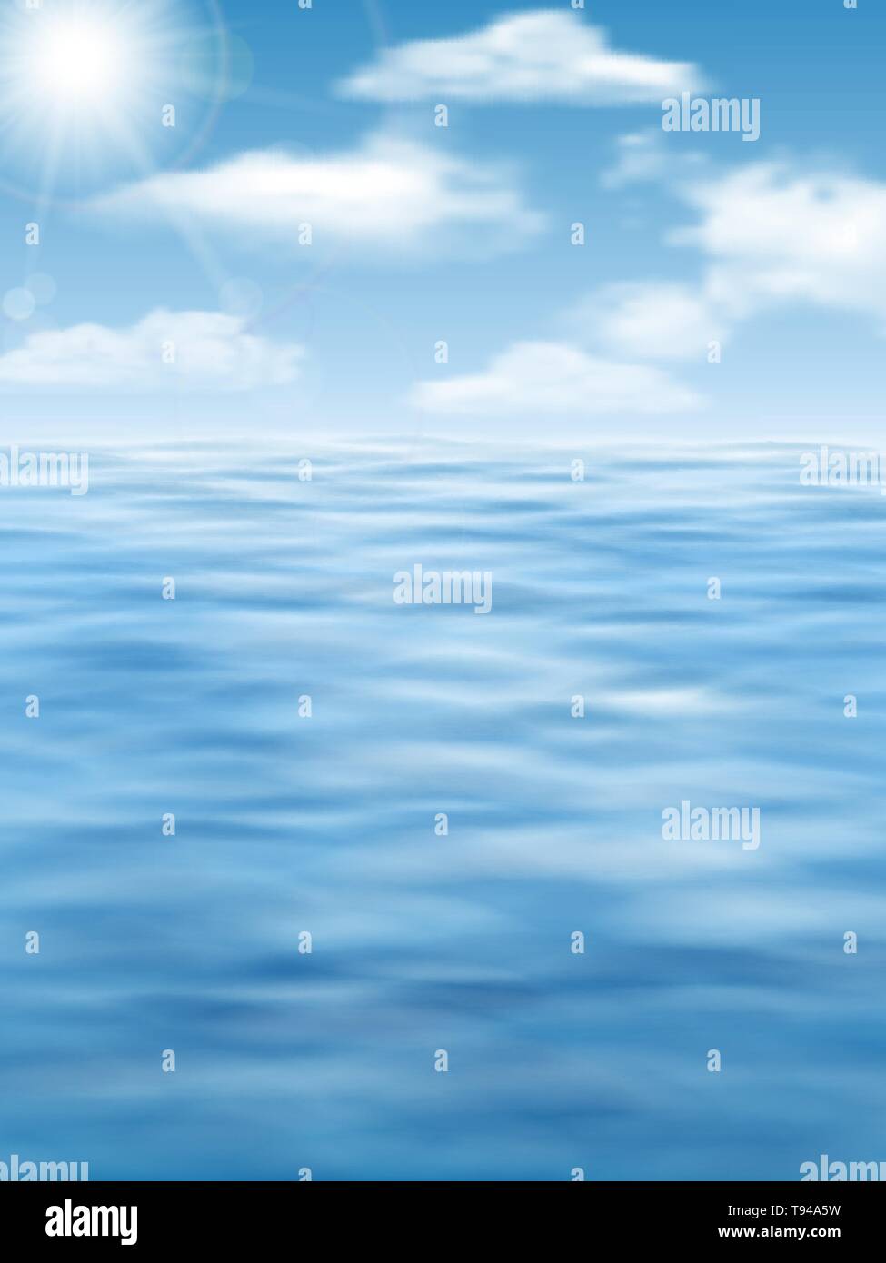 Seascape sunset water surface sun Stock Vector Images - Alamy