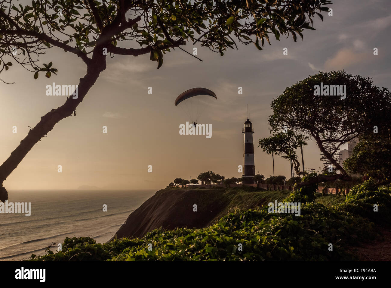 Silhouette Paragliding On Beautiful Sky High Resolution Stock ...