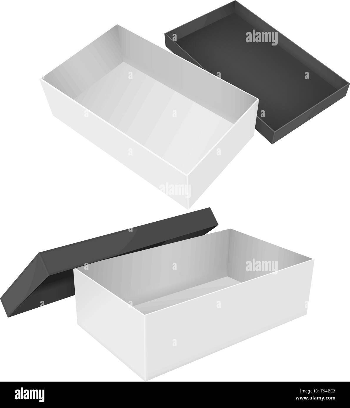 Blank black white open Stock Vector Images - Alamy