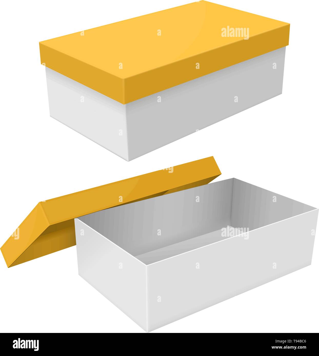 Isolated yellow packaging cardboard Stock Vector Images - Alamy