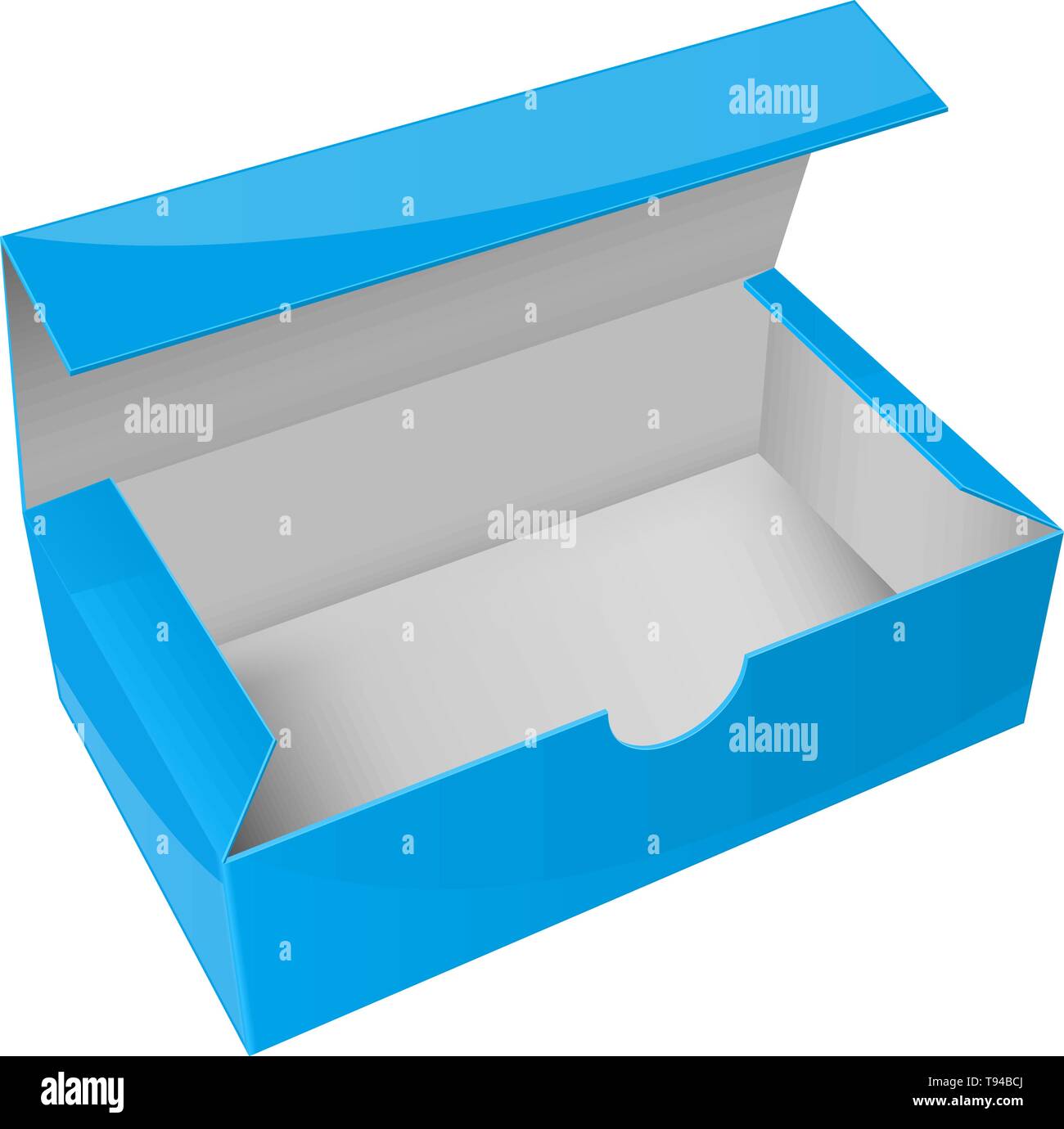 Blue paper box. Open empty packaging Stock Vector Image & Art - Alamy