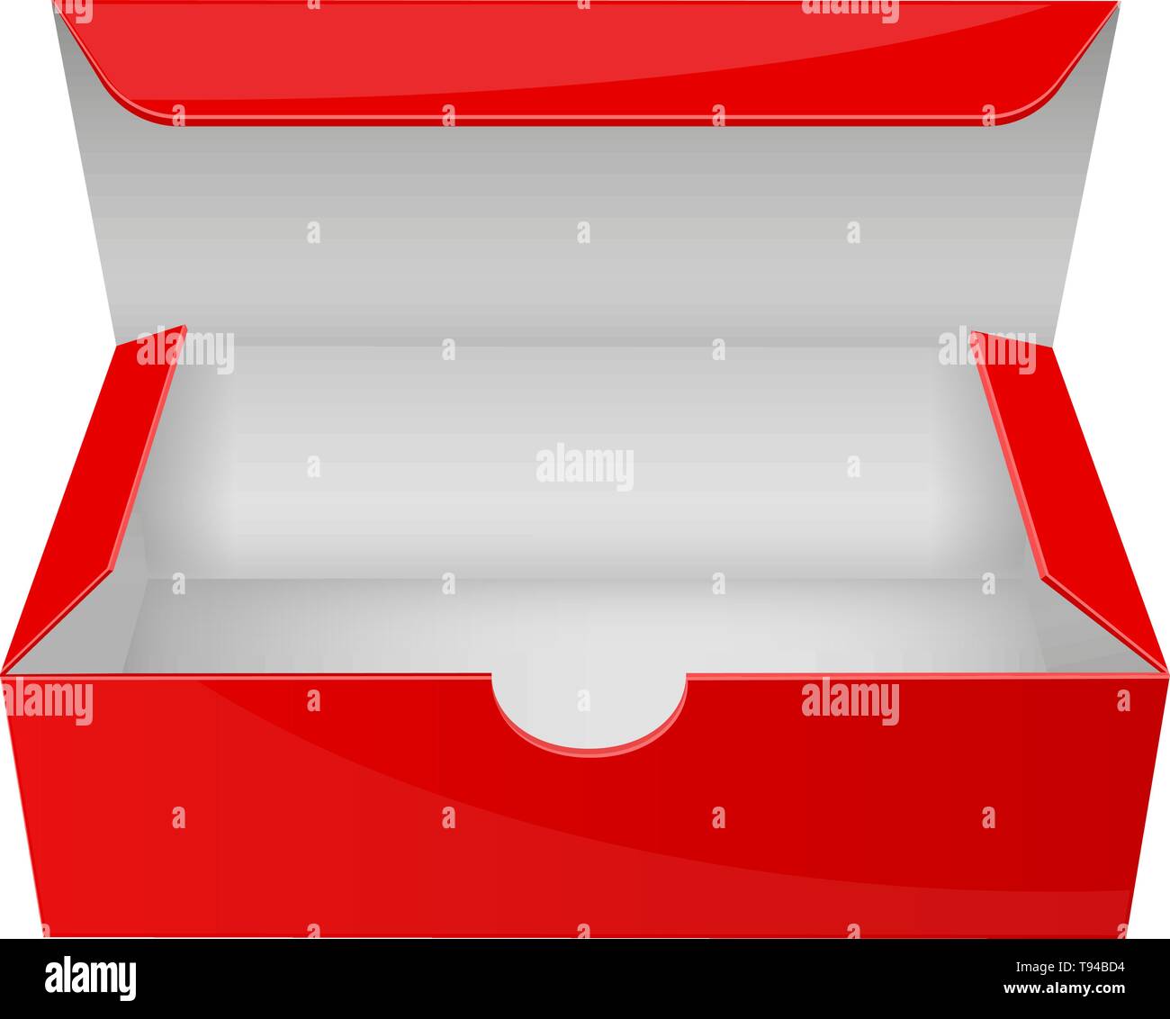 Red paper box. Open empty packaging Stock Vector Image & Art - Alamy