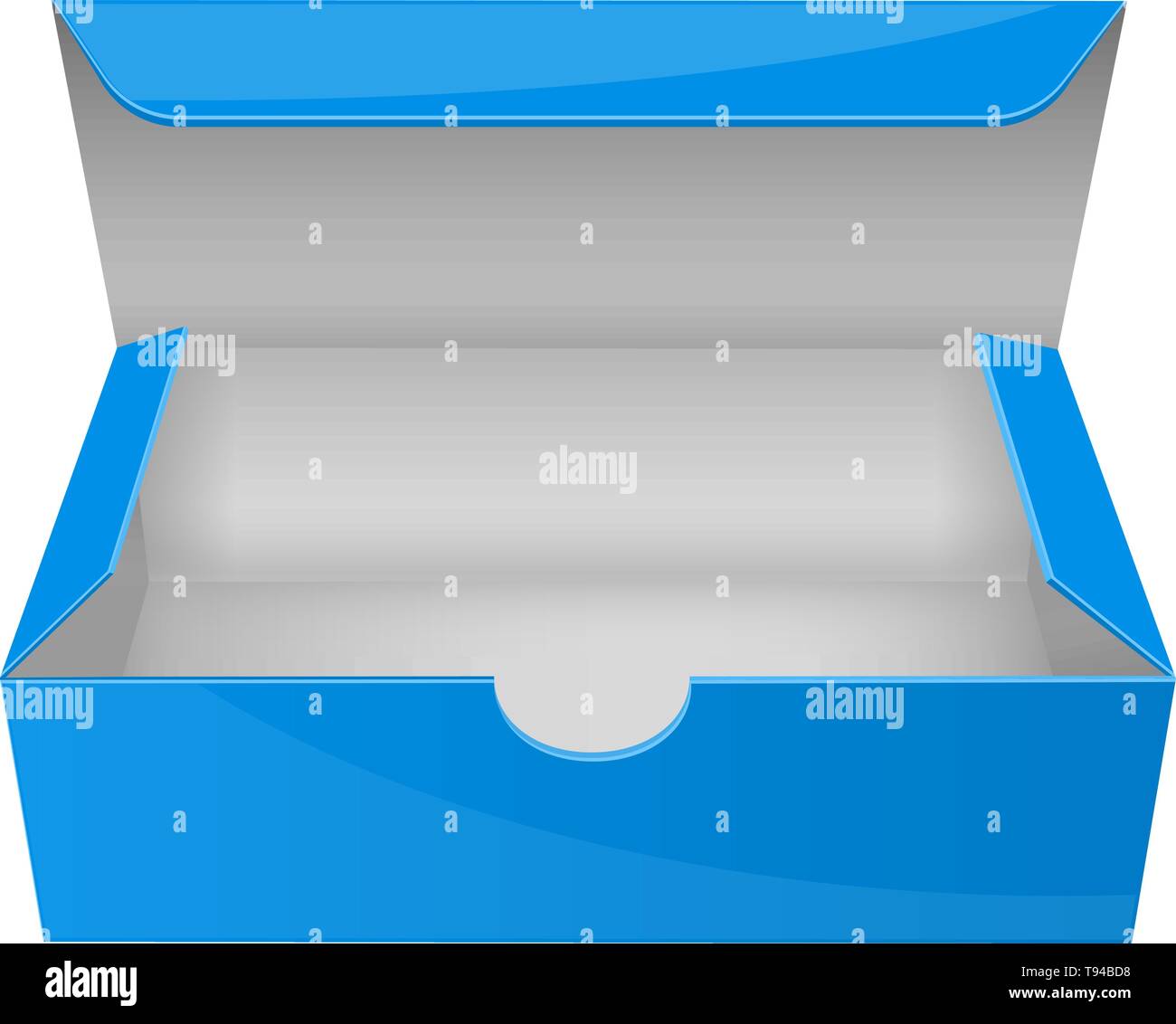 Blue paper box. Open empty packaging Stock Vector Image & Art - Alamy