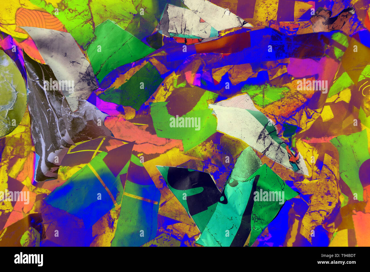 crumpled color collage texture from ripped paper Stock Photo - Alamy