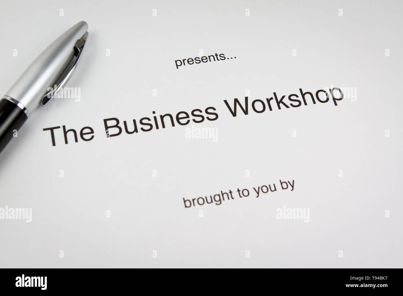 Training material from a leadership success business workshop Stock ...